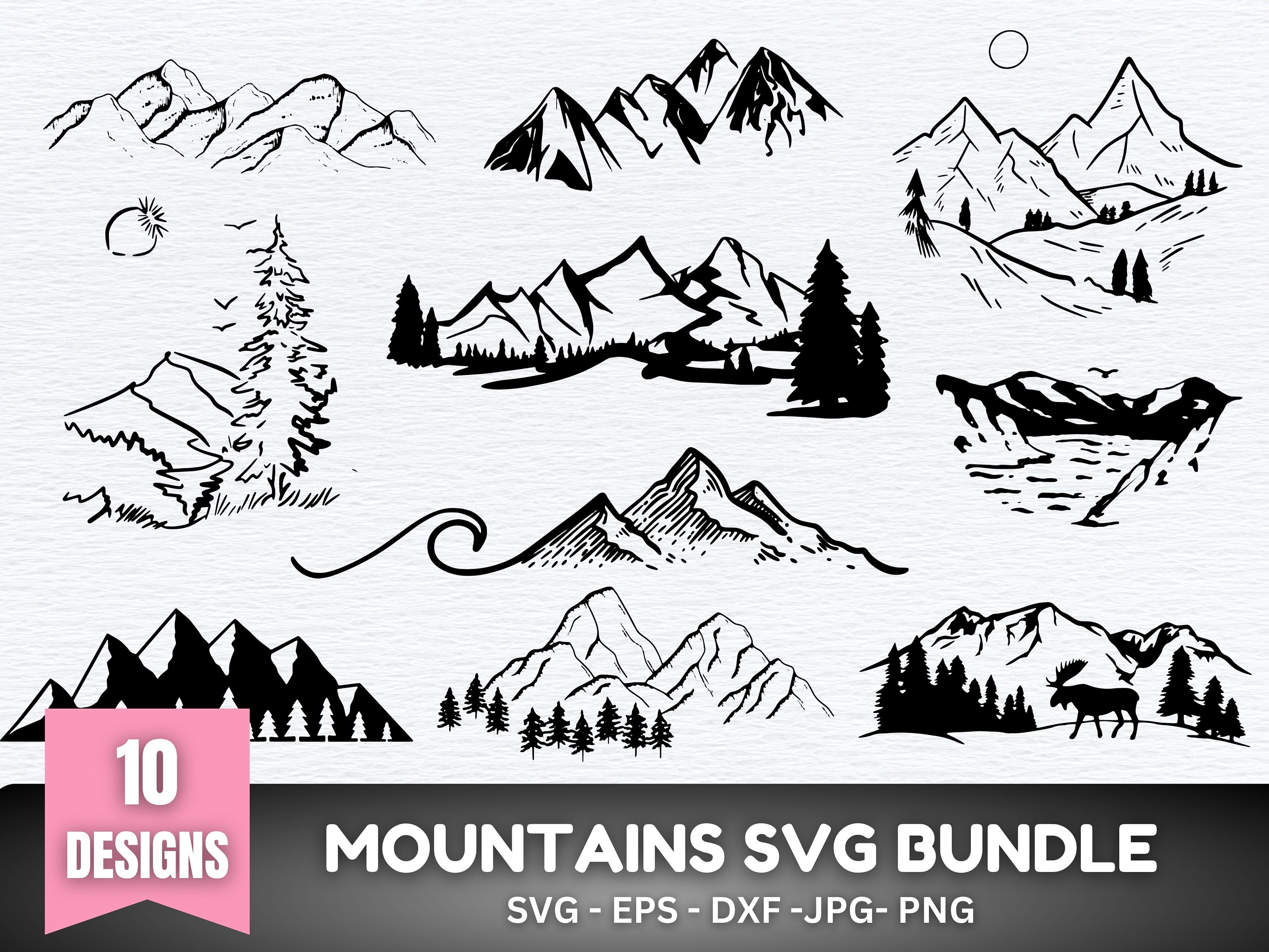 Mountain SVG Bundle, Mountain Clipart, Mountain SVG, Mountain ...