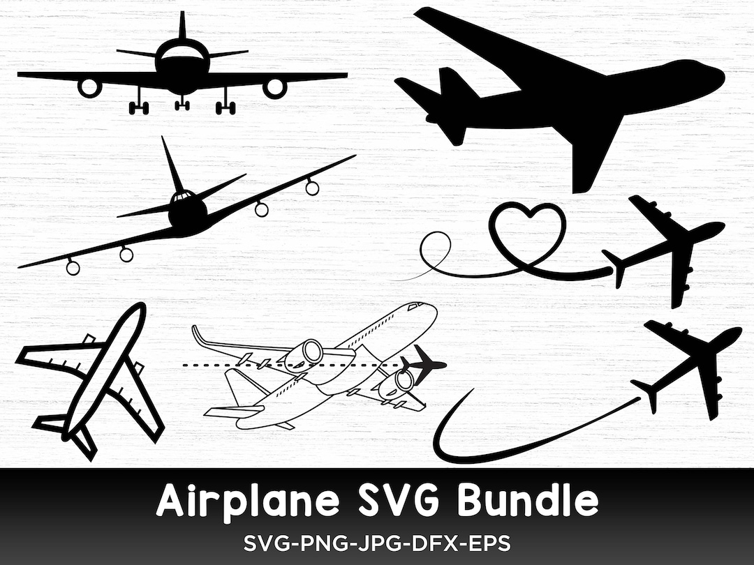Airplane Svg Bundle, Airplane Clipart, Travel Svg, Airplane Silhouette ...