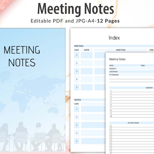 Onenote Meeting Notes Template - Etsy