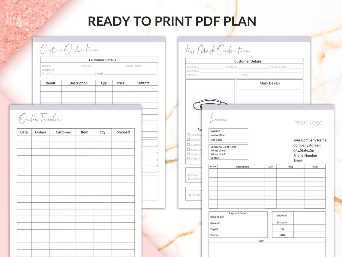 15 Printable Order Forms Bundle, Order Form Template Printable ...