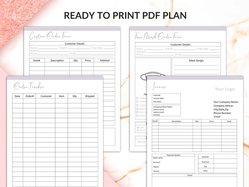 15 Printable Order Forms Bundle, Order Form Template Printable ...
