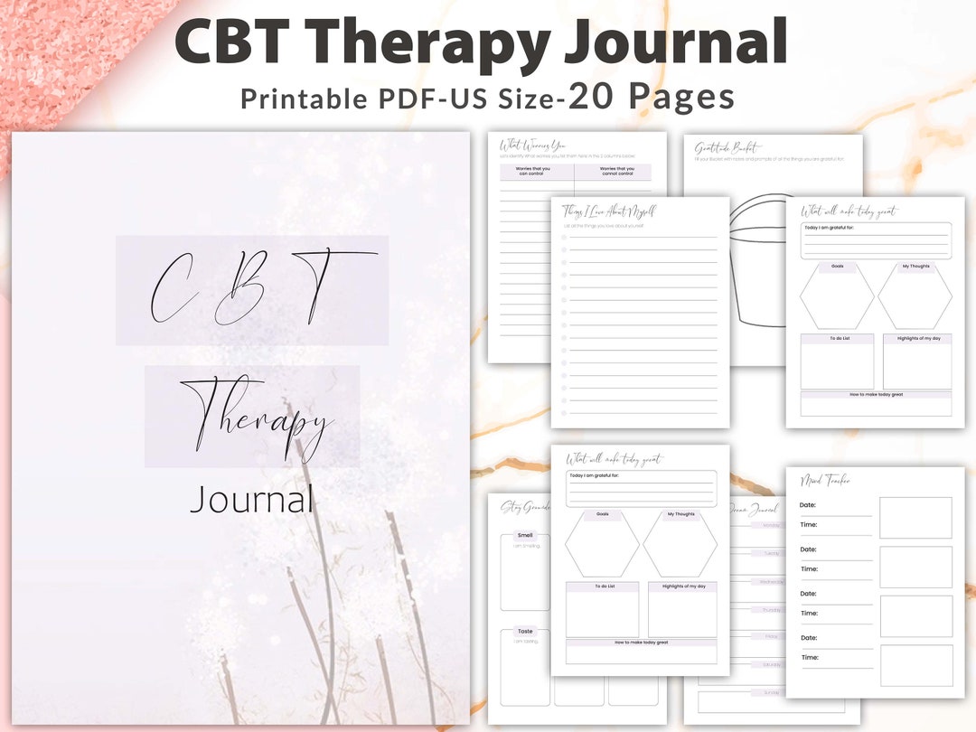 Printable CBT Worksheet and Planner Bundle, Cognitive Behavioura ...