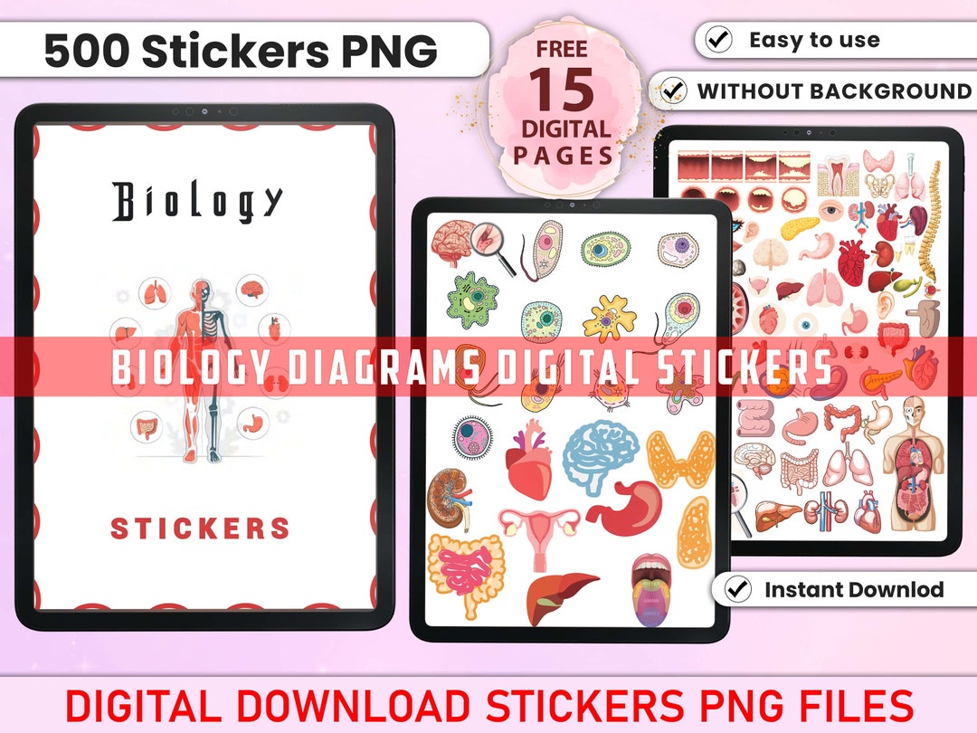 Biology & Anatomy Digital Stickers Biology Stickers for - Etsy