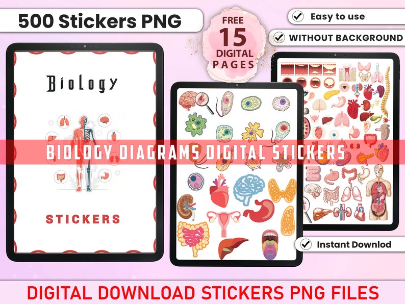 Biology & Anatomy Digital Stickers Biology Stickers for - Etsy