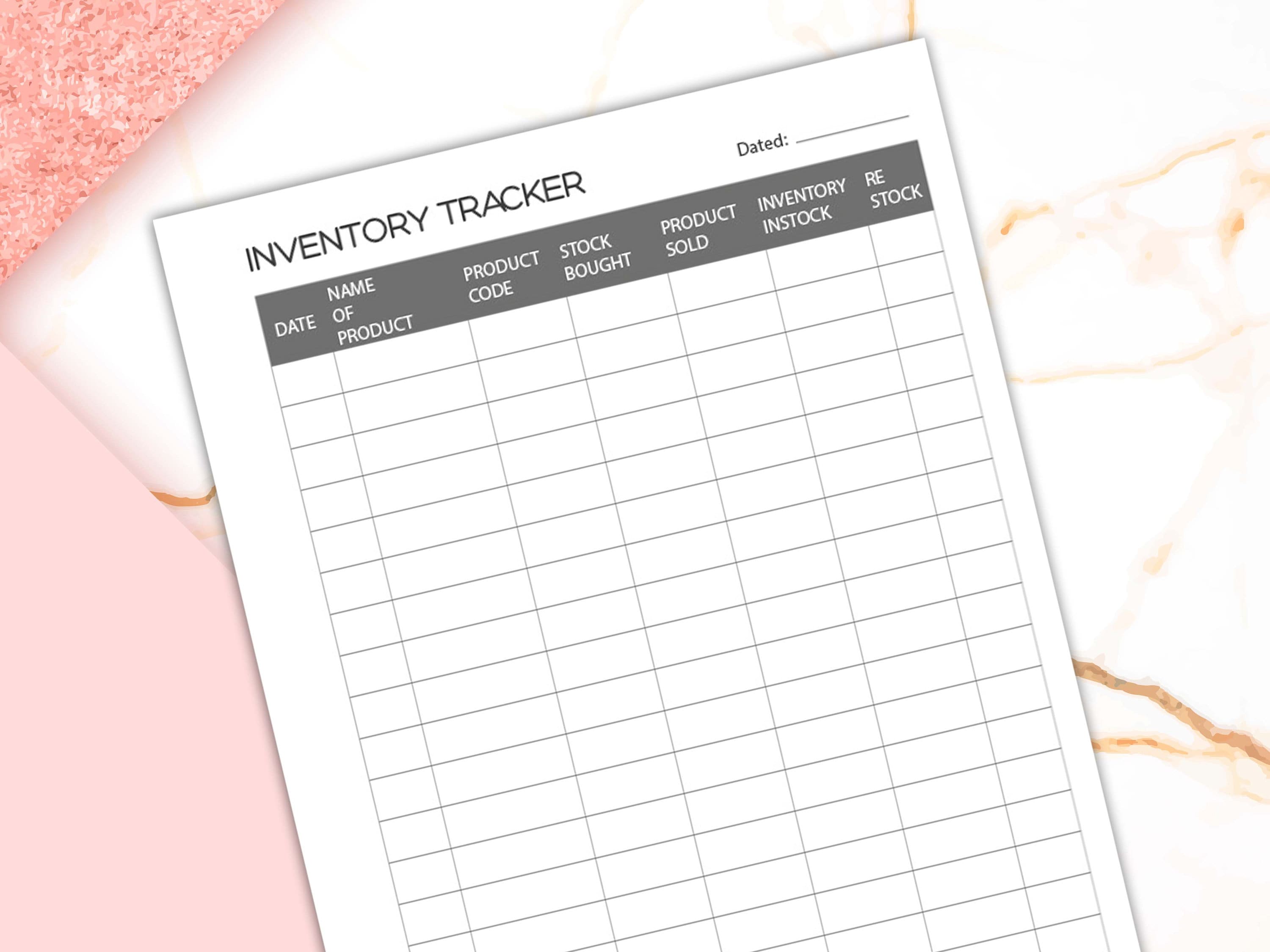 Printable Inventory Tracking Sheet Inventory Log Product - Etsy