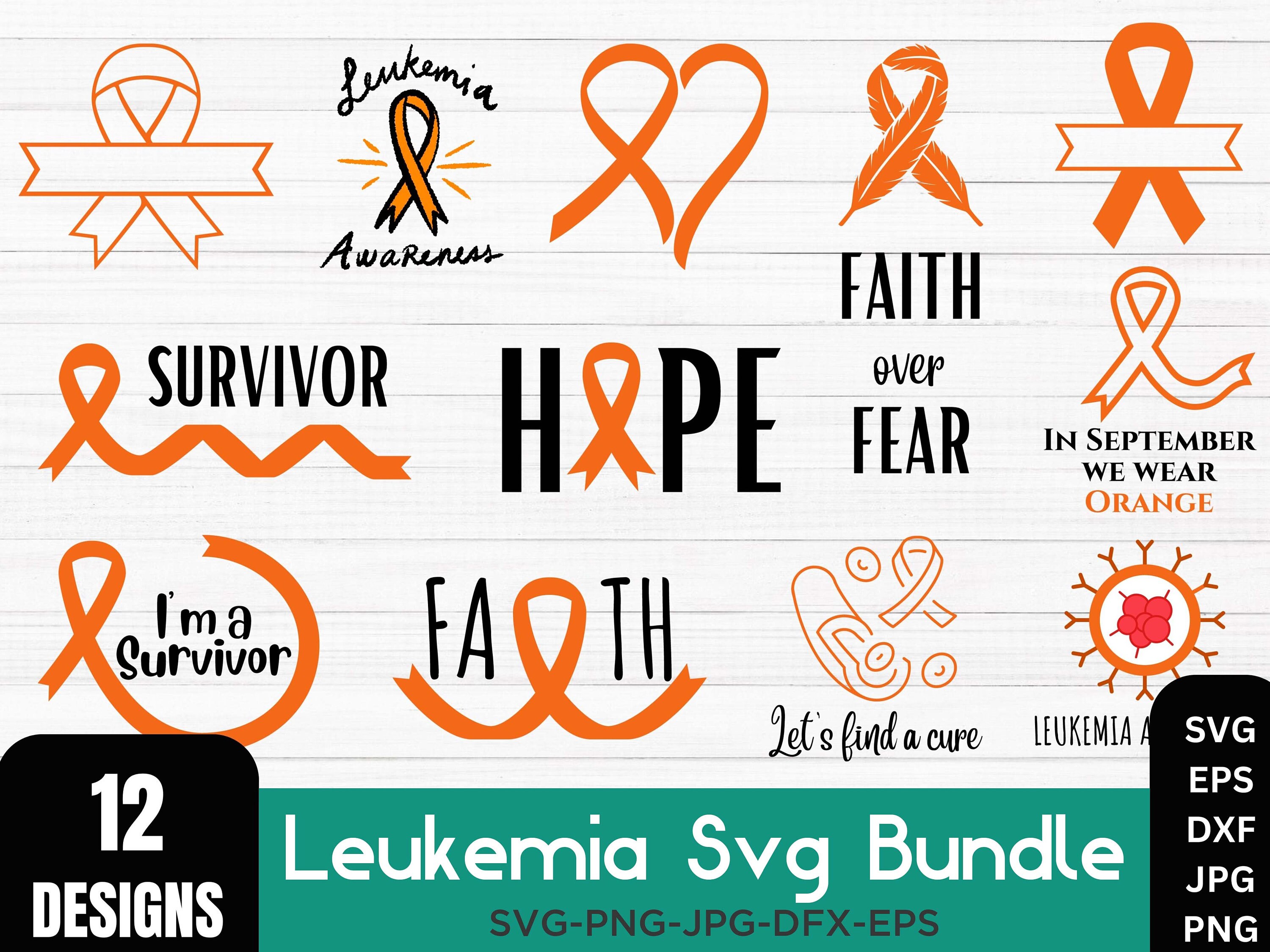 Leukemia Svg Bundle, Leukemia Awareness, Leukemia Cancer Svg, Leukemia ...