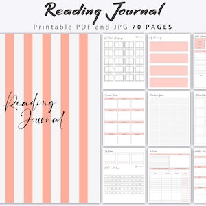 Printable Reading Journal, Book Tracker, Reading Planner, Book Review ...