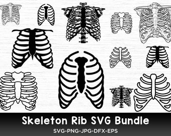 Skeleton Rib SVG Bundle, Rib Cage Svg, Skeleton Rib Cage SVG, Skeleton ...