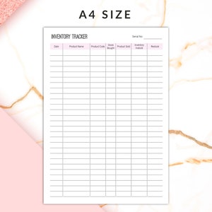 Editable Inventory Log, Inventory Tracker, Product Inventory, Inventory ...
