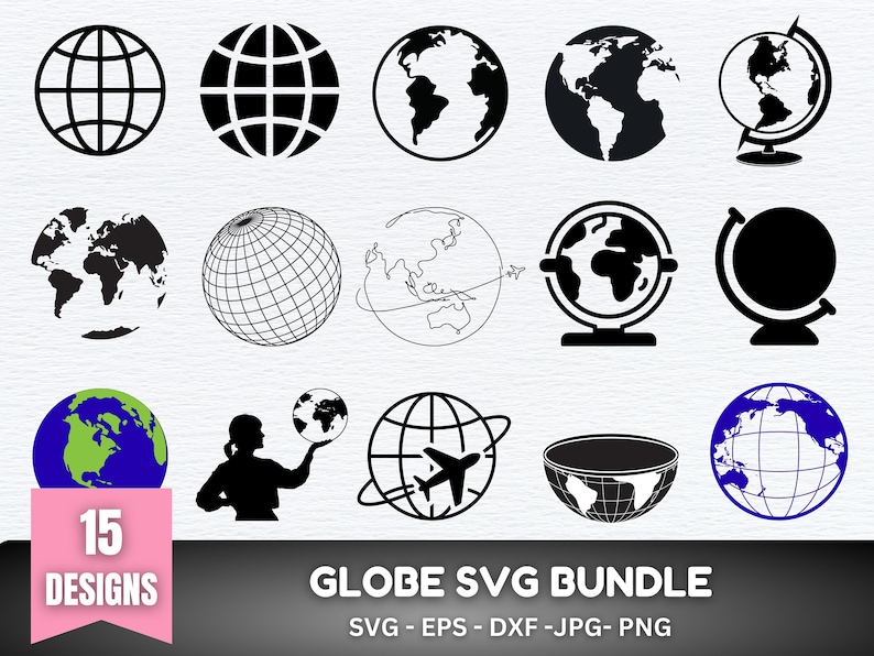 Globe Svg Bundle, Globe Svg, Earth Svg, Snow Globe Svg, World Svg ...
