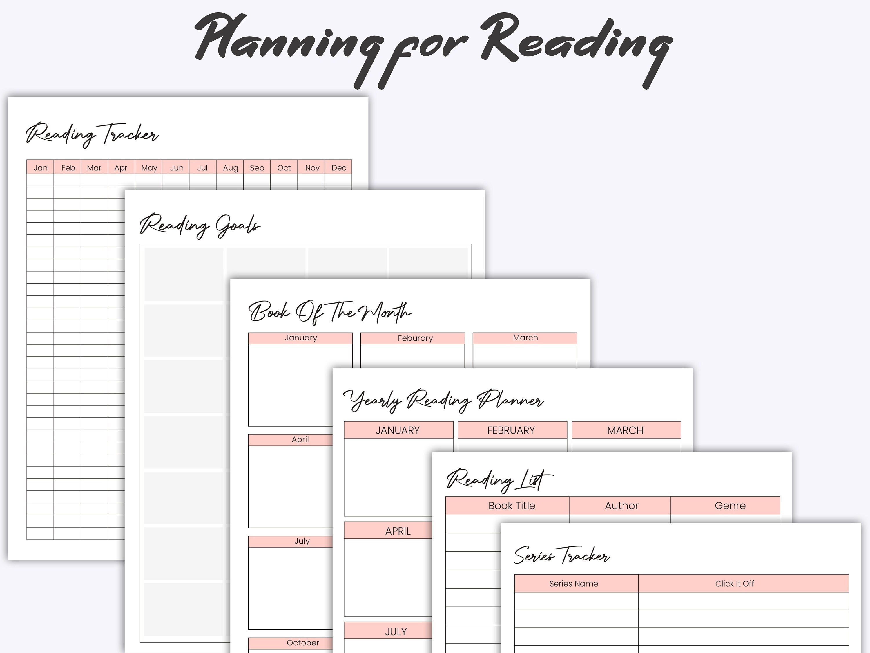 Printable Reading Journal, Book Tracker, Reading Planner, Book Review ...
