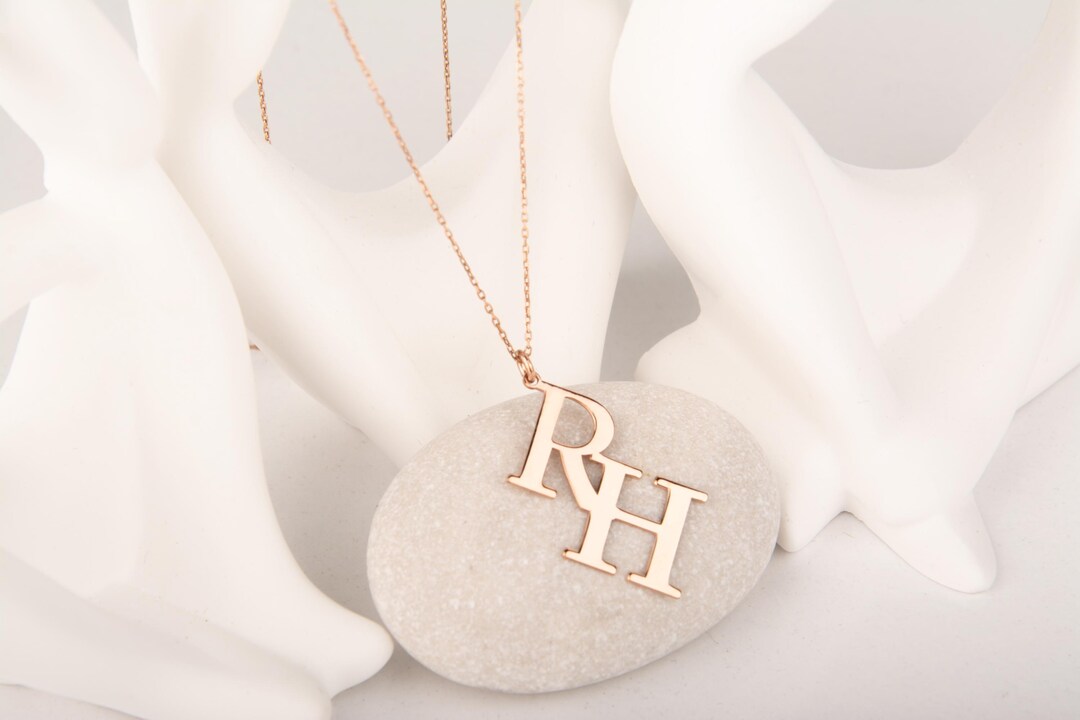 Personalized Double Initial Necklace: Sterling Silver Couple's Jewelry ...