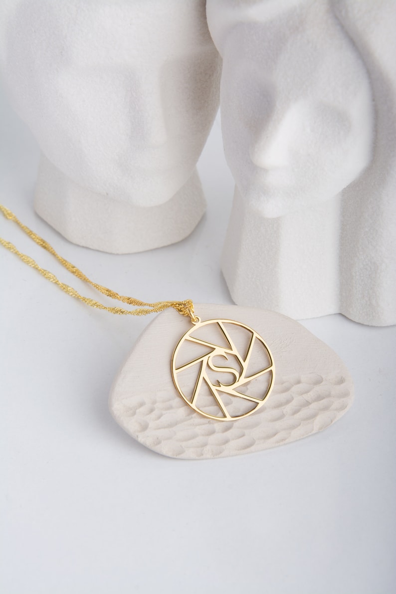 Personalized Aperture Letter Necklace: 925 Sterling Silver Photographer ...