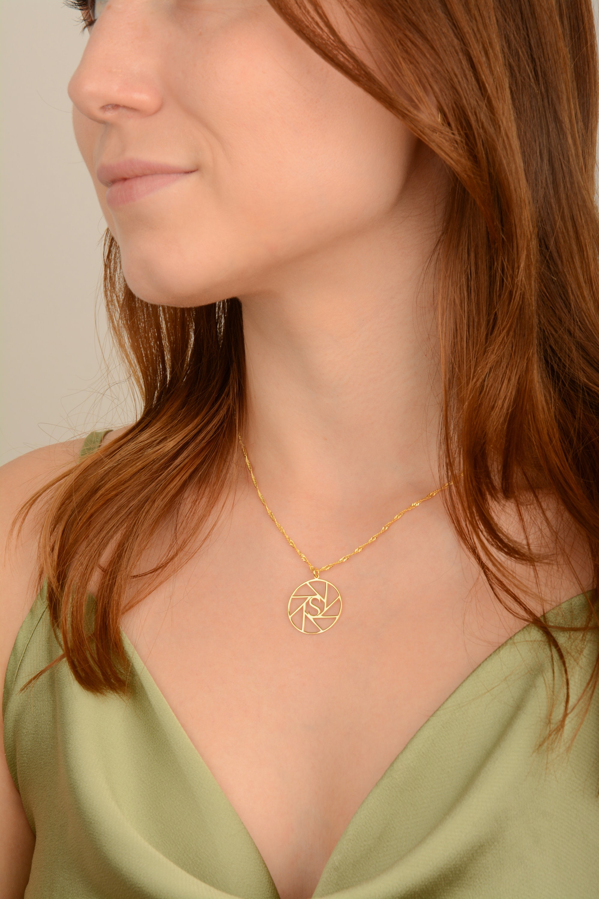 Personalized Aperture Letter Necklace: 925 Sterling Silver Photographer ...