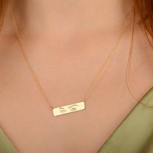 Custom Eye Print Necklace,, 925 Sterling Silver Personalized Jewelry ...