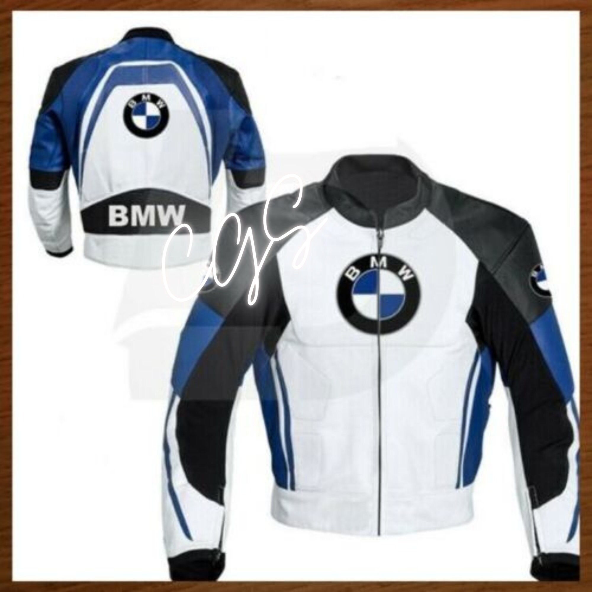 BMW Motorbike Racing Leather Jacket Cowhide Leather Free