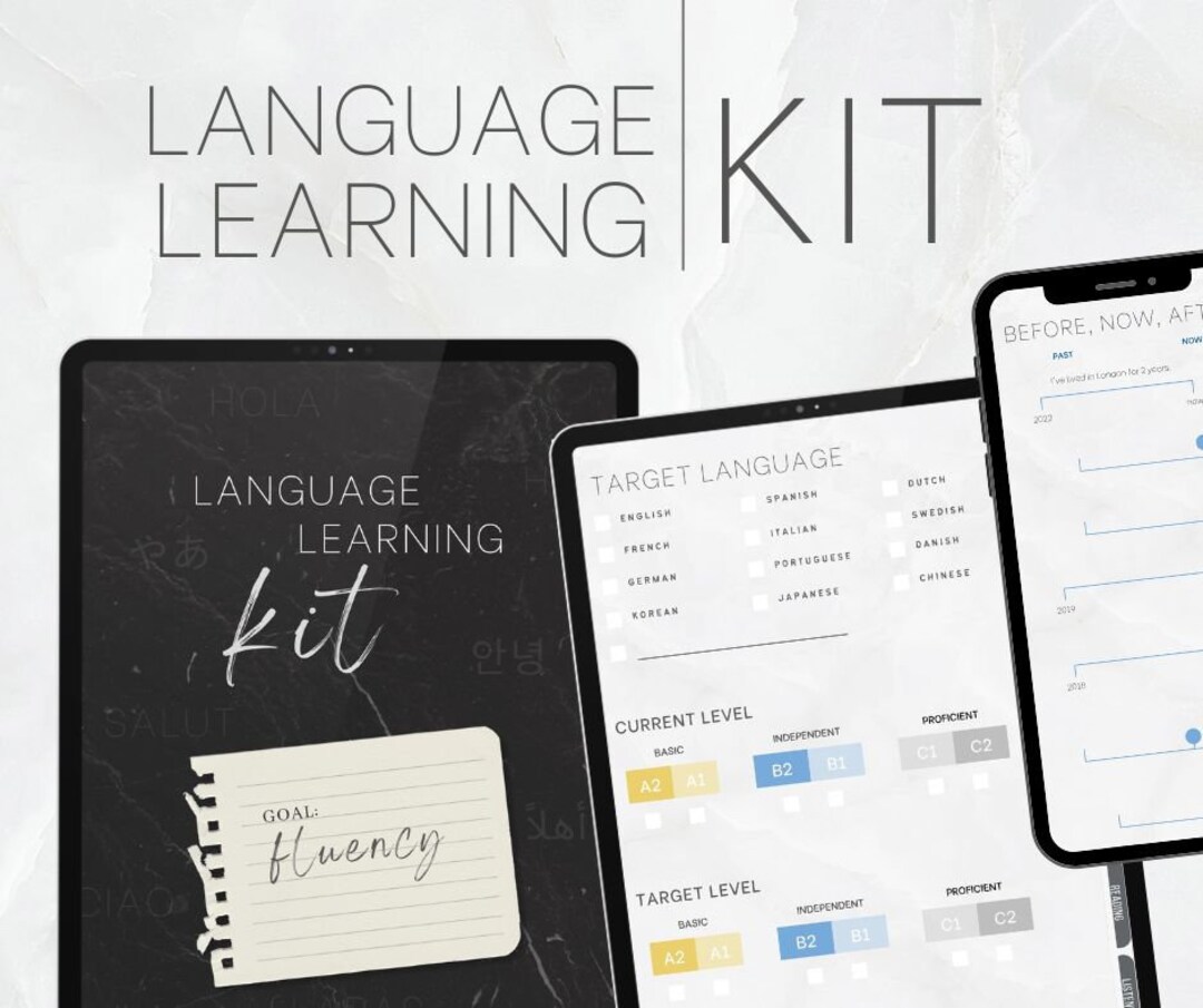 Language Learning Planner Worksheets & Tipps Fluency A1-C2 Language ...