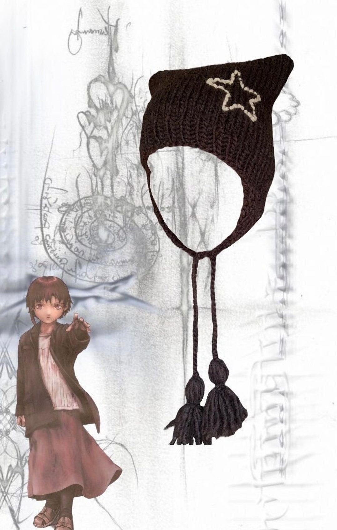 Lain Ear Flap Neko Beanie cat Ears - Etsy