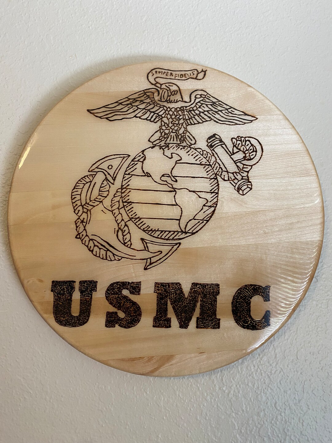 Wood Burning Art Pyrography Art, Marine Corps Wall Art - Etsy