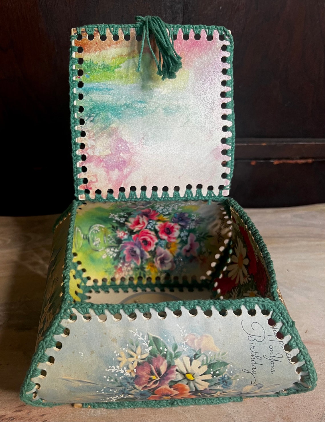 Vintage Handmade Birthday Card Box - Etsy