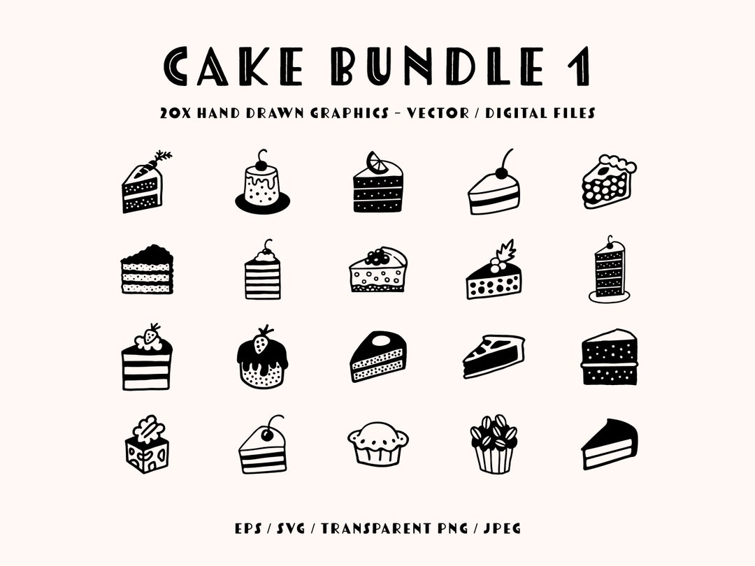 Cake Bundle Vector Svg Transparent Png Eps Jpeg Print Baking - Etsy