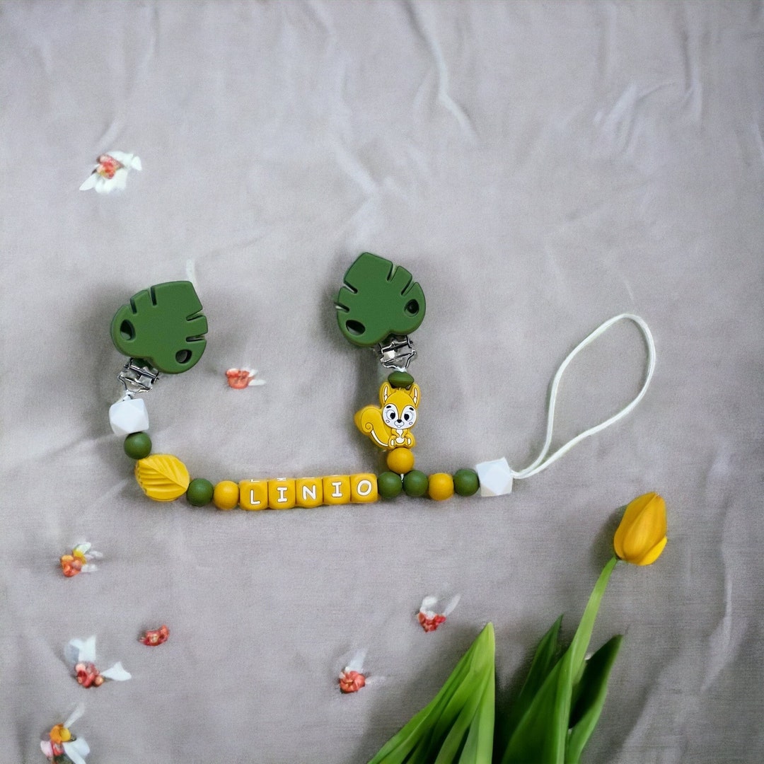 Double Personalized Pacifier Attachment, Hook, Pacifier, Lollipop ...