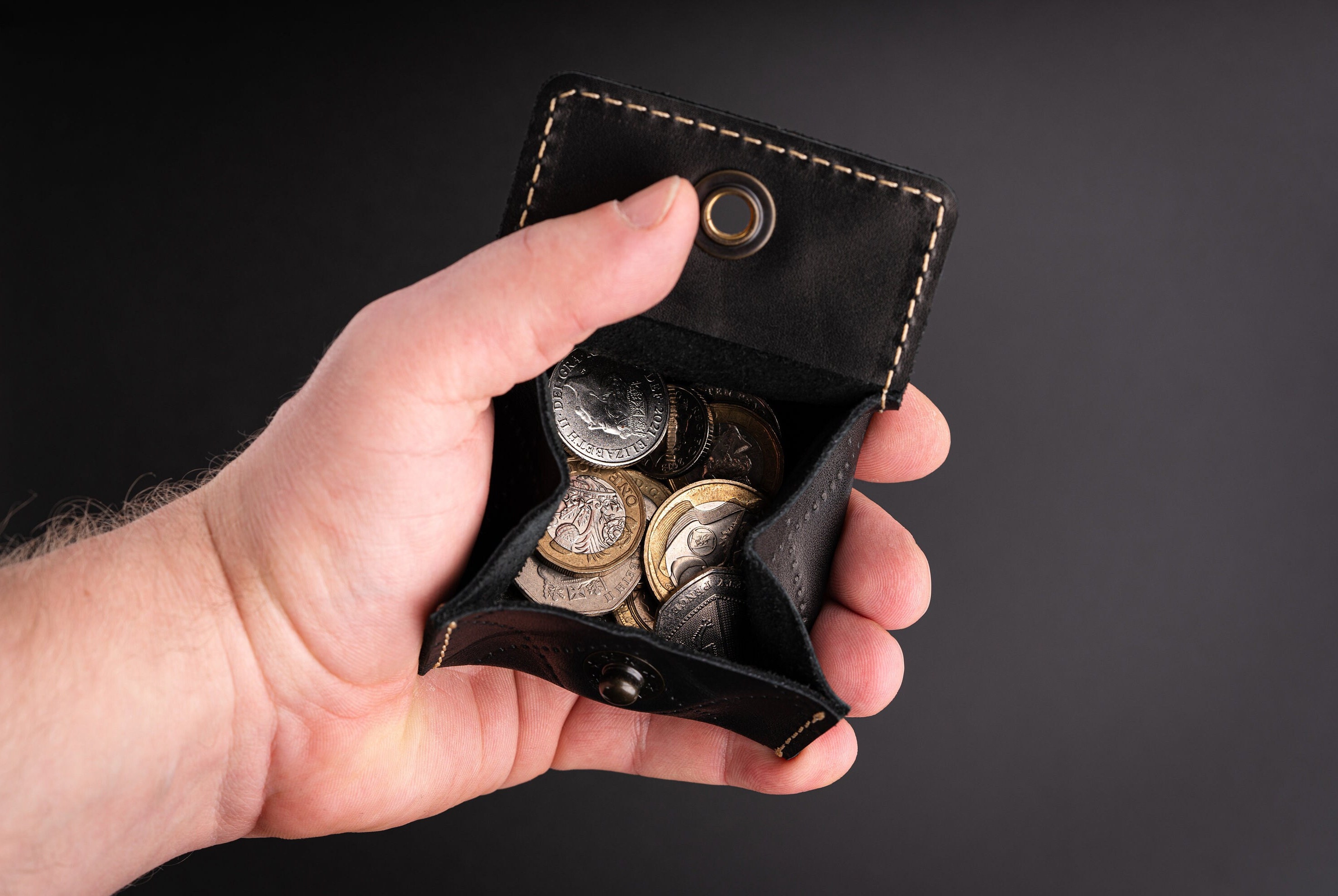 Leather Coin Wallet, Minimalist Coin Bag, Earphone Holder, Jewelery ...
