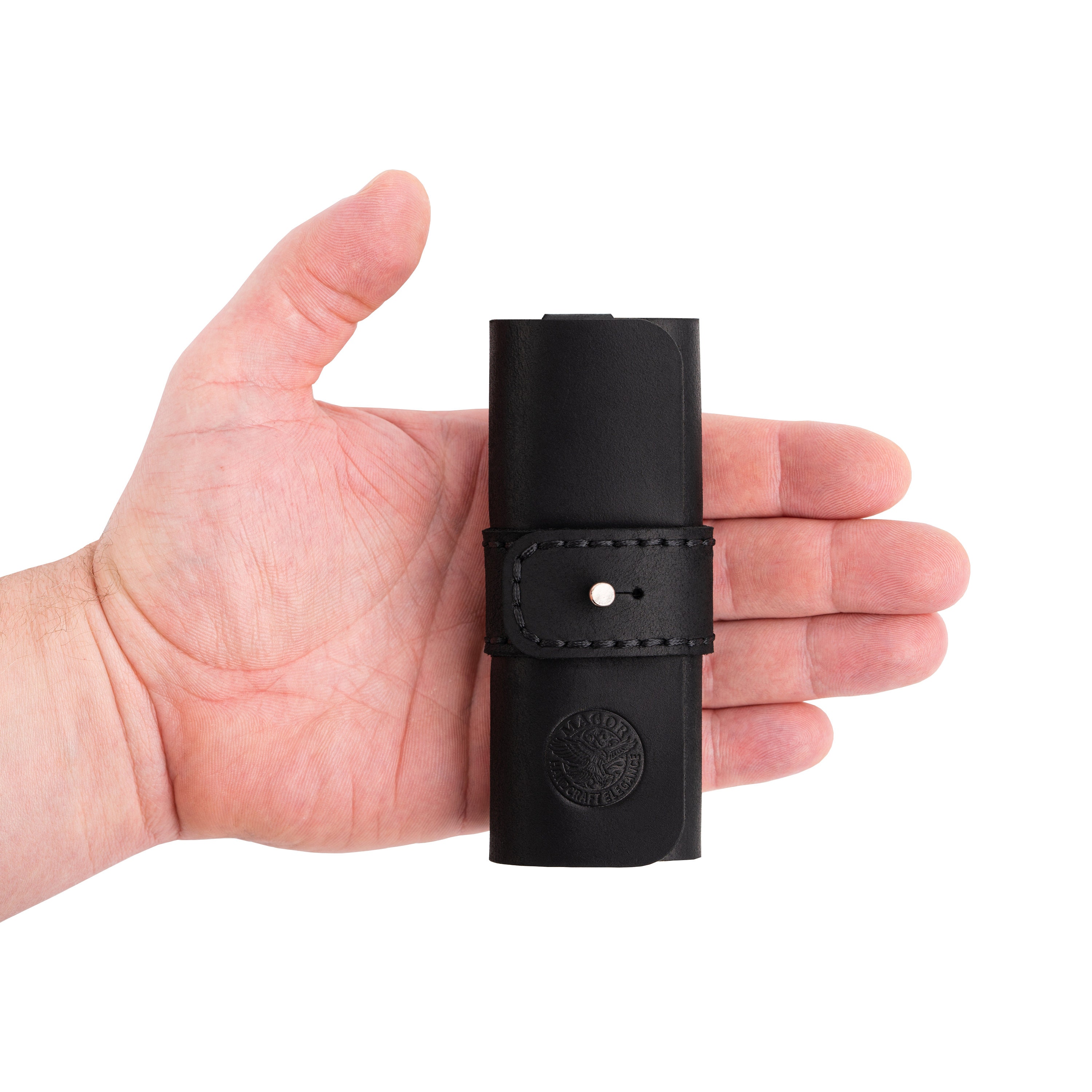 Handmade Leather Key Pouch, Compact Key Holder Wallet, Durable Keychain Organizer, Artisan ...