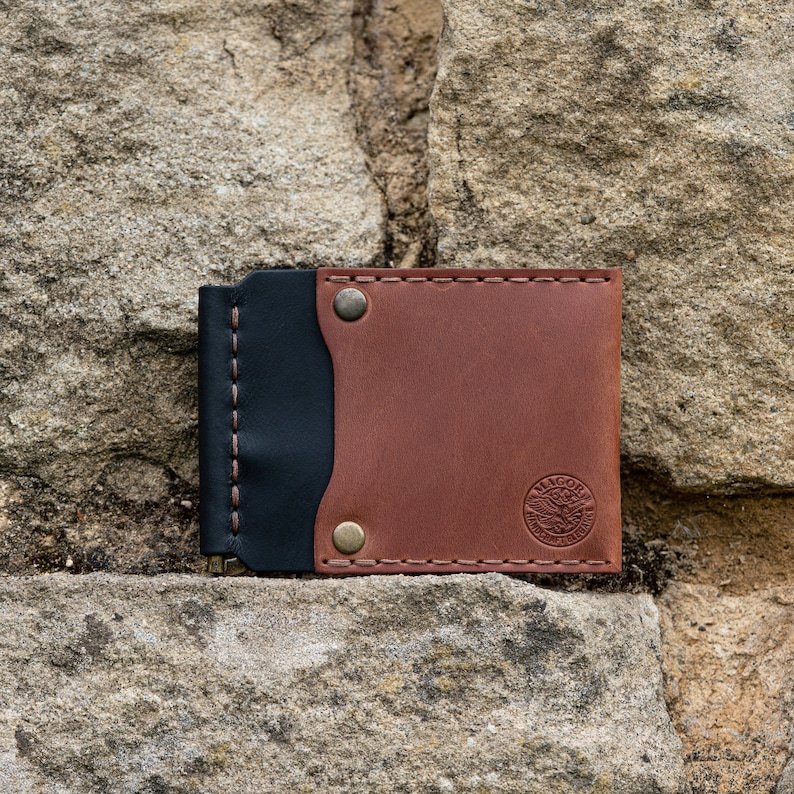 Leather Money Clip Rustic Minimalist Walle Groomsman Anniversary - Etsy