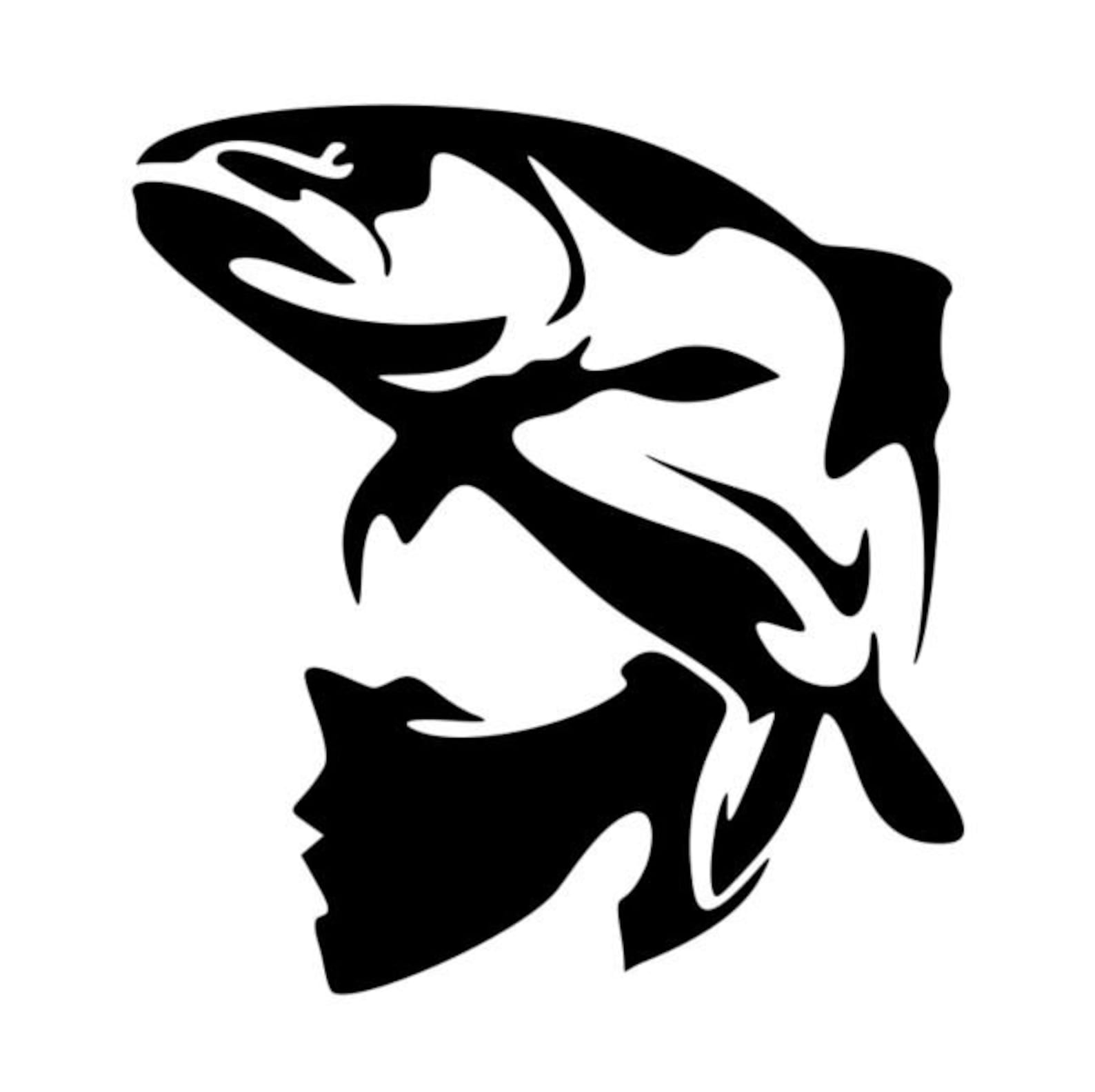 Jumping Salmon Stencil Craft Art Laser Cut Template | Digitial Download ...