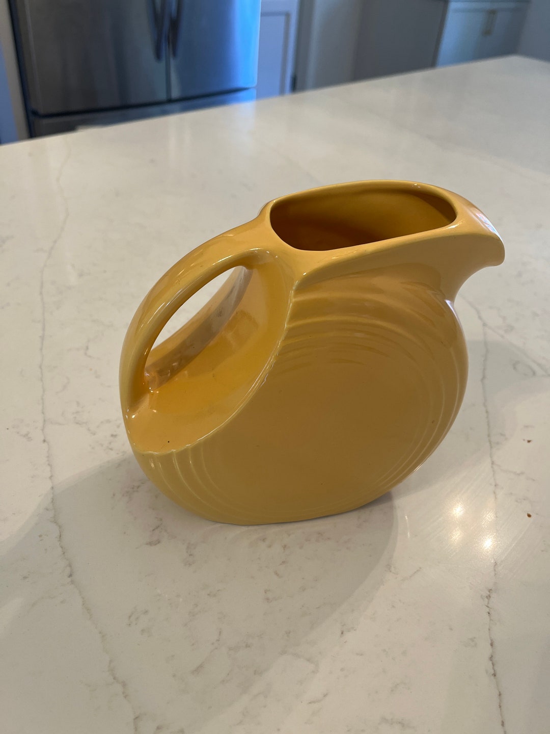 RARE Promo Vintage Fiestaware Disk Juice Pitcher UNUSED Yellow 1930s - Etsy