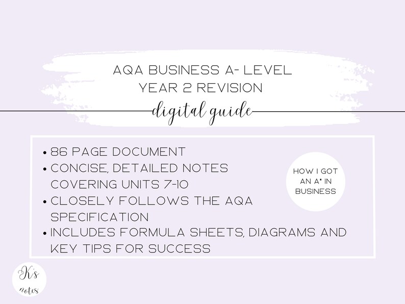 AQA Business A- Level Revision Notes for Year 2 A-level (units 7-10 ...