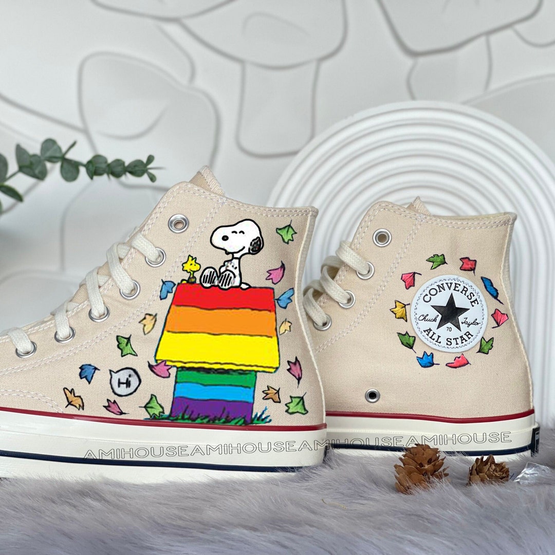 Embroidery Heartstopper Leaves Converse, Custom Peanuts Dog Converse ...