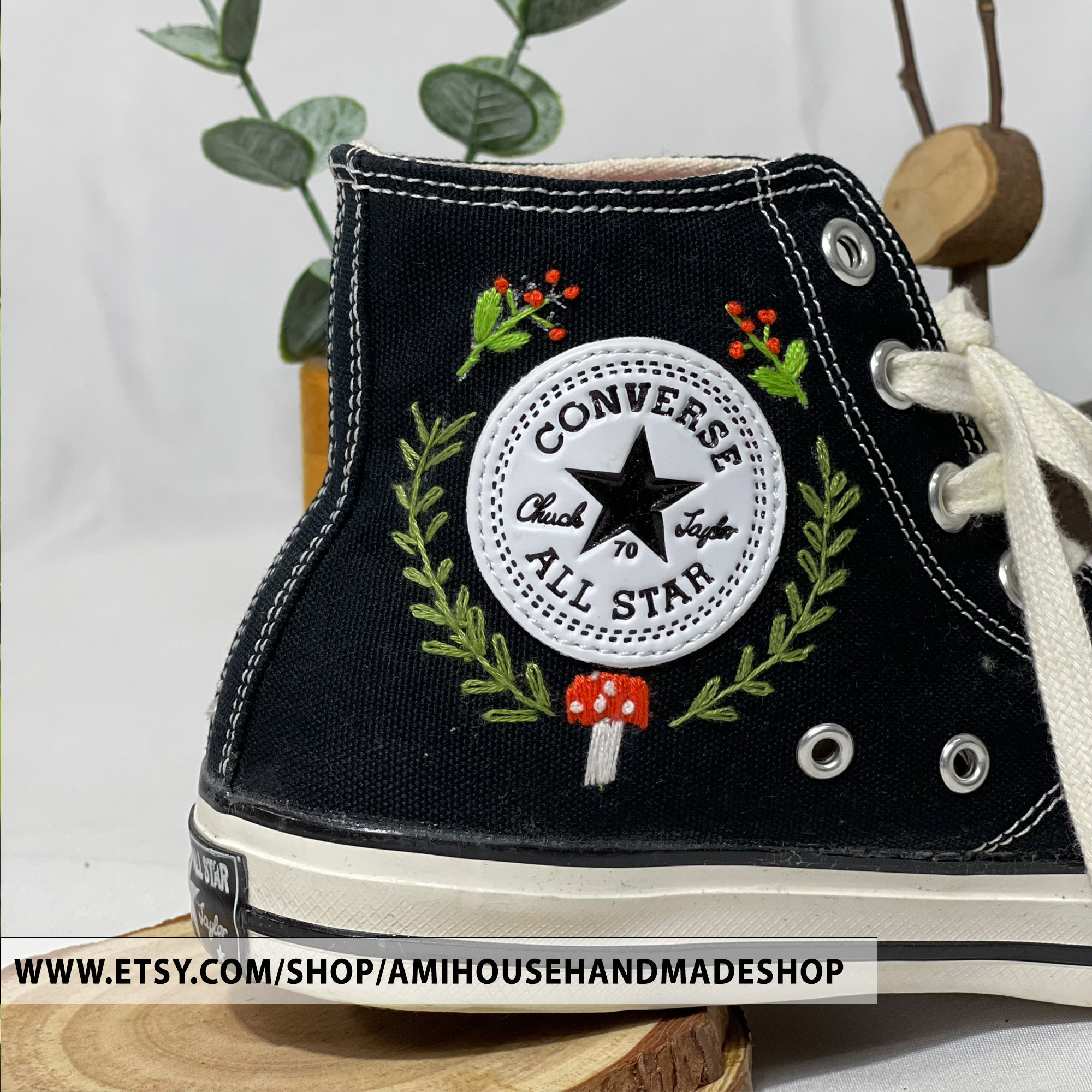Fungus Garden Embroidered Converse Custom Converse Shoes With - Etsy