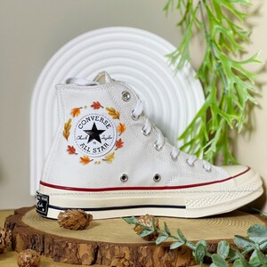Embroidery Cat Converse, Design Cat Shoes, Embroidery Autumn Leaves ...