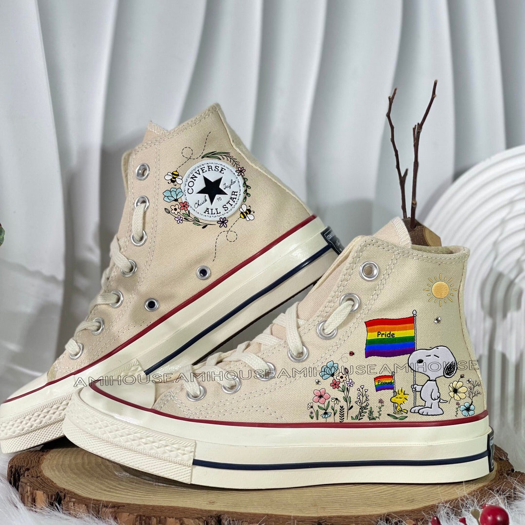 Embroidered Peanuts Dog Converse, Designs LGBT Shoes, Custom Dogs ...