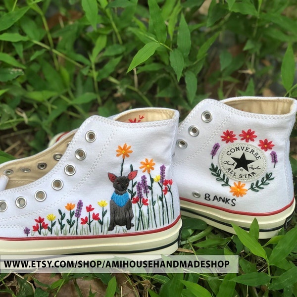 Embroidered Shoes - Etsy