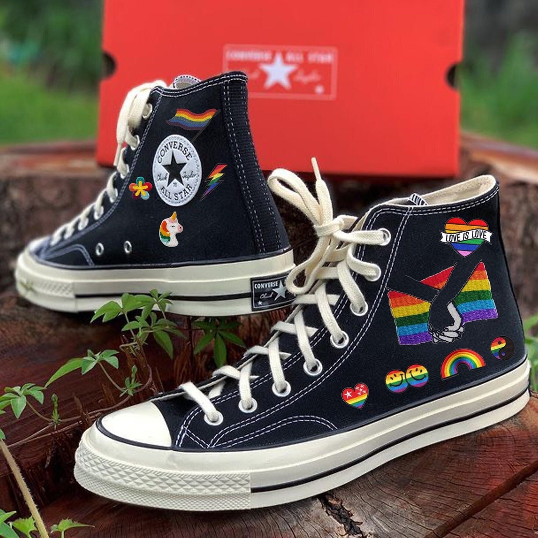 Embroidery Converse LGBT Collection, Customized Rainbow Converse, Hand ...