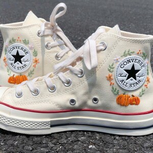 Embroidered Halloween Converse/pumpkin Garden Embroidery/cute Ghost ...