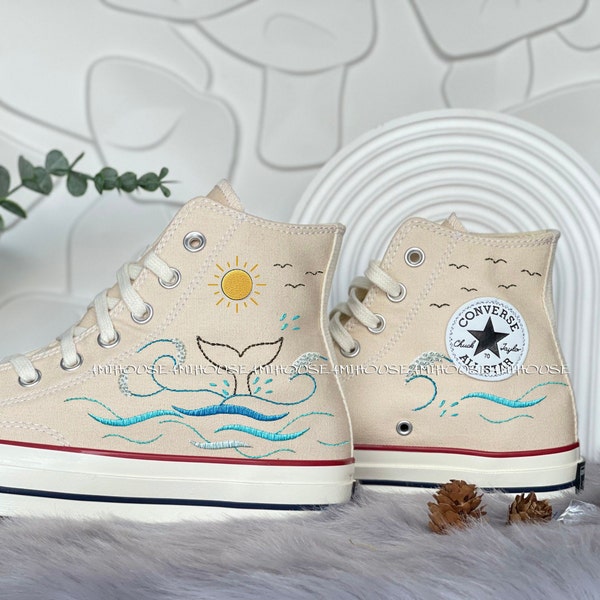 Embroidered Converse Sea Creatures - Etsy