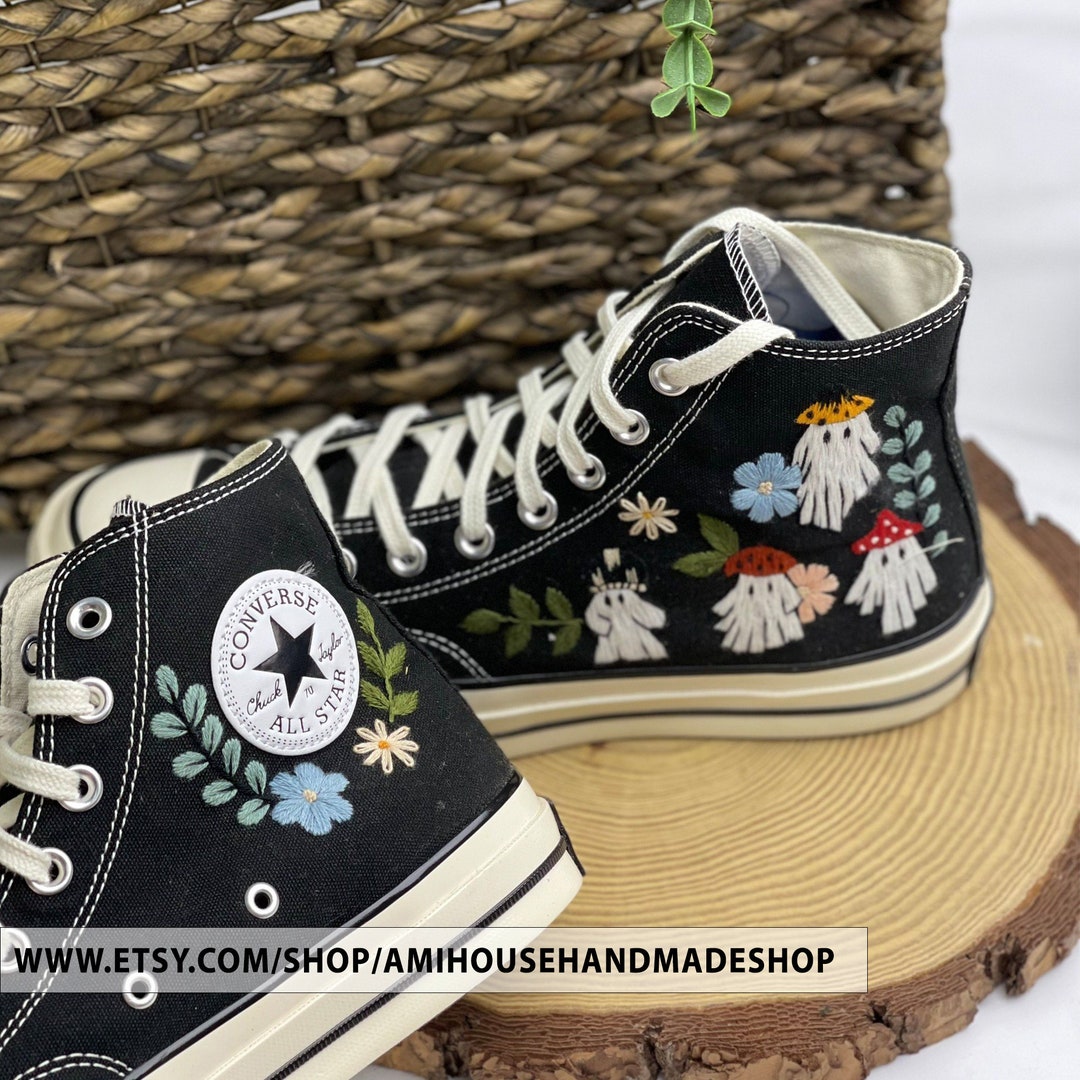 Magic Mushroom Halloween Converse Embroidered, Unique Embroidery ...