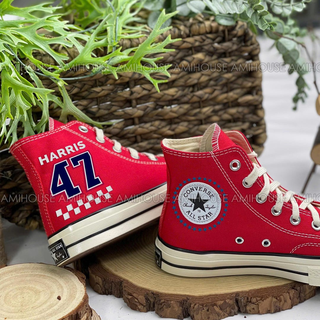 Kamala Harris Embroidery Converse, Custom Hand Embroidered 2024 US ...