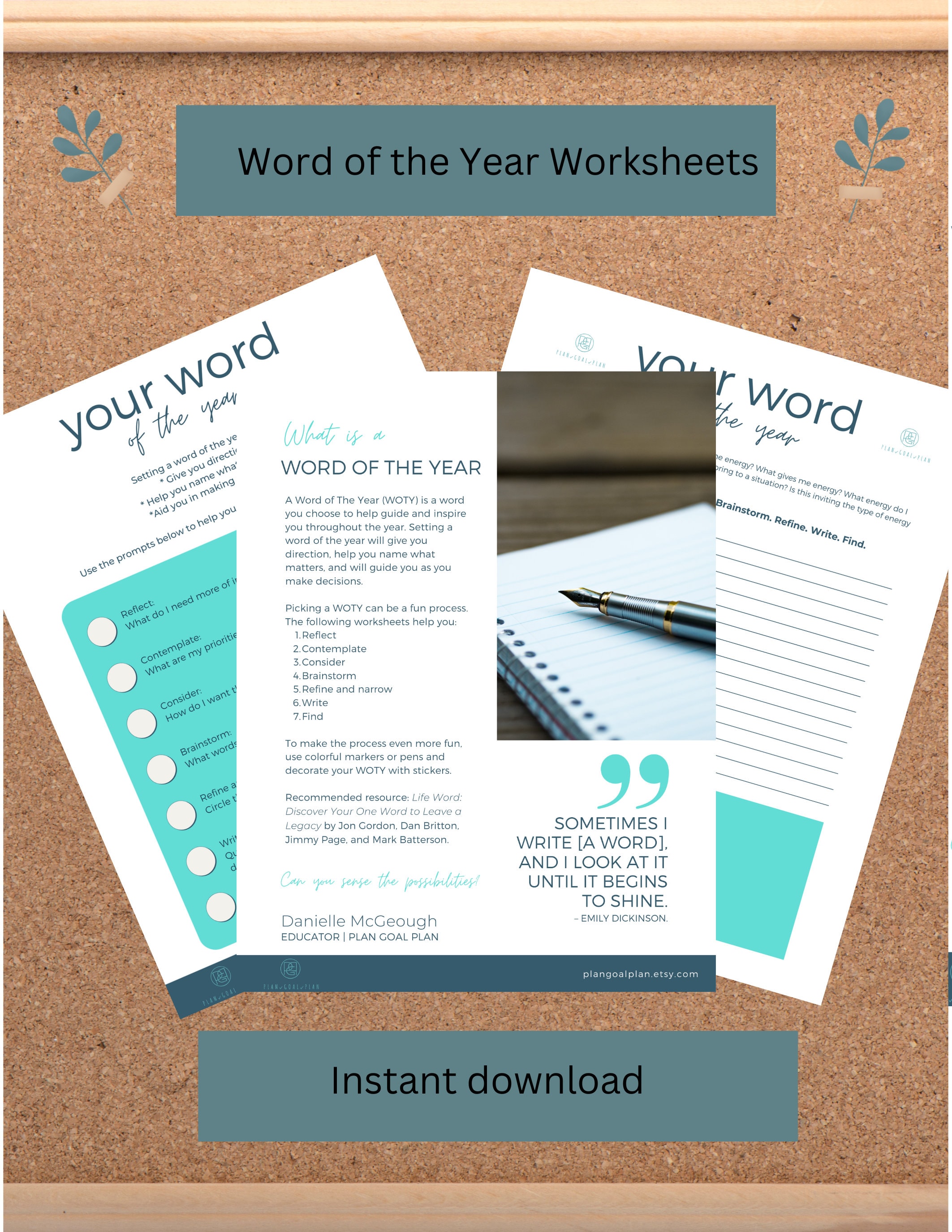 Printable Word of the Year Guide - Etsy