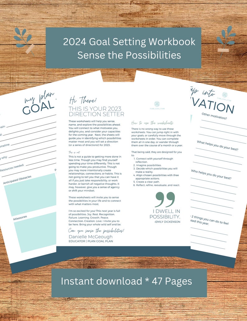 2024 Goal Setting Workbook Plan and Set Goals With Purpose - Etsy