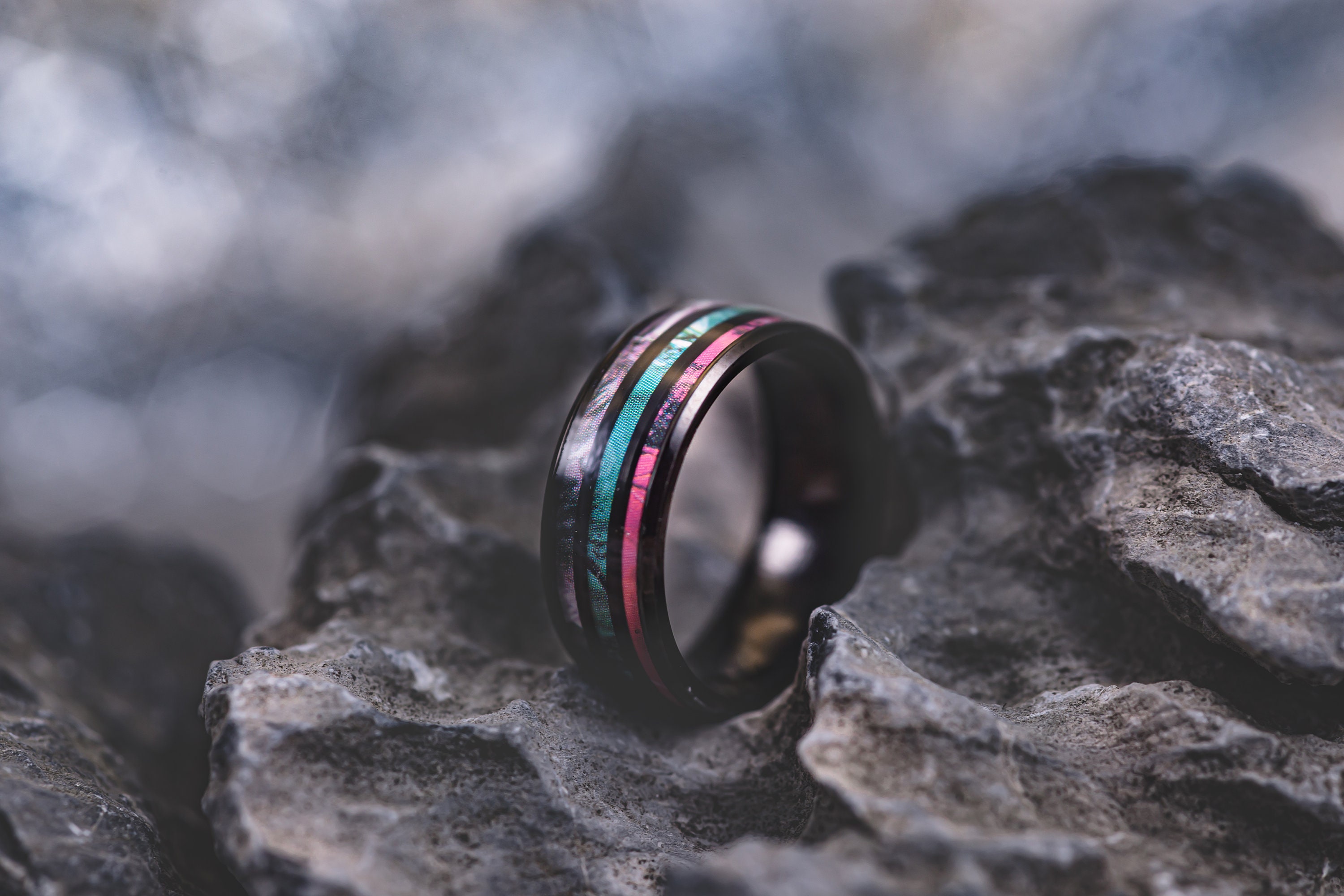 Titanium Ring With Camo Channel, Camouflage Ring, Camo Wedding Band ...