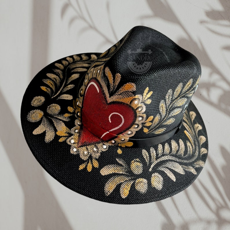 Sacred Heart Hand Painted Hat - Etsy