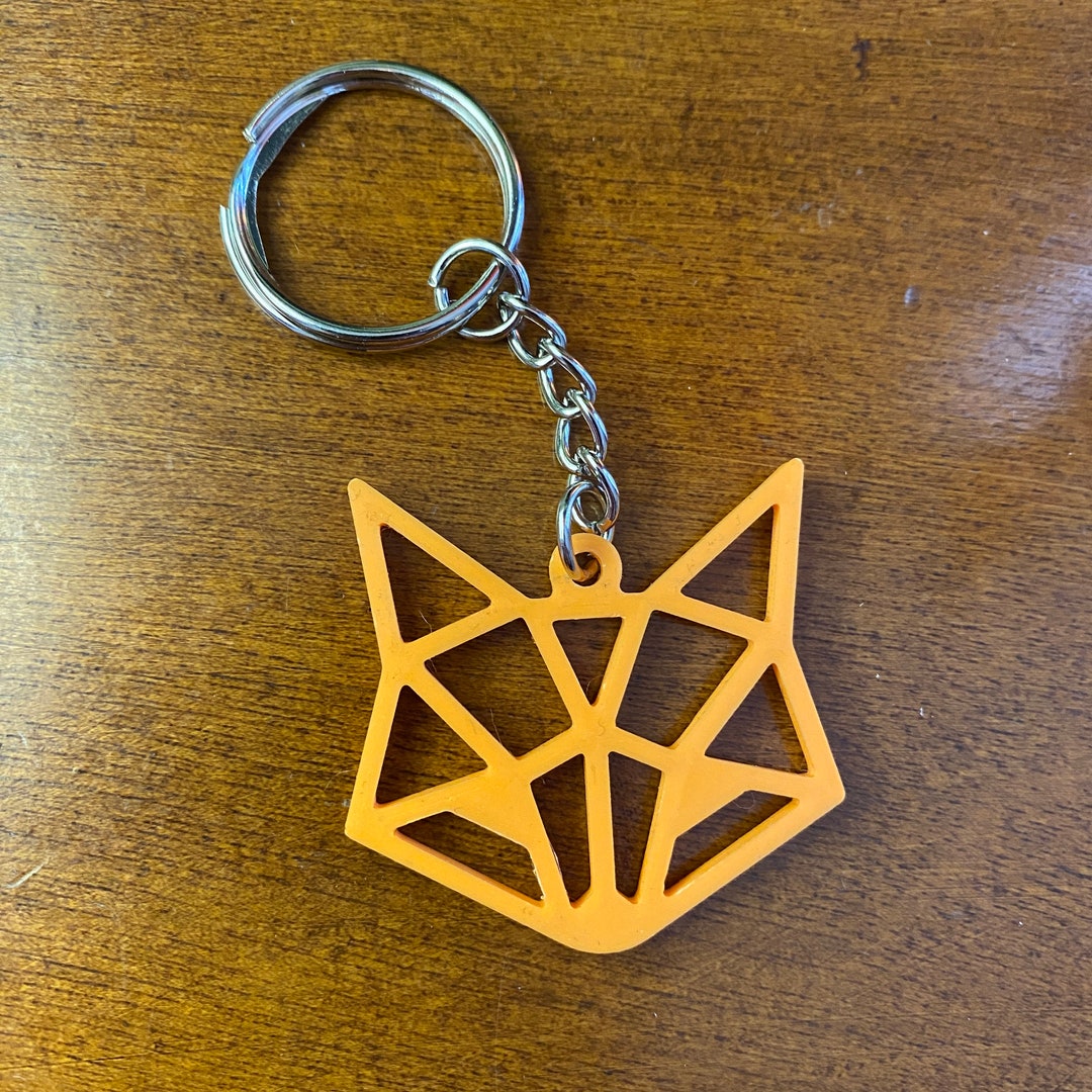 Geometric Fox Keychain - Orange - Etsy