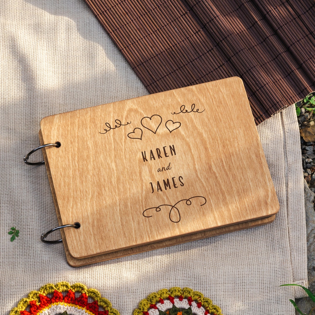Personalized Wooden Guest Book for Wedding, Custom Photo Booth Album ...