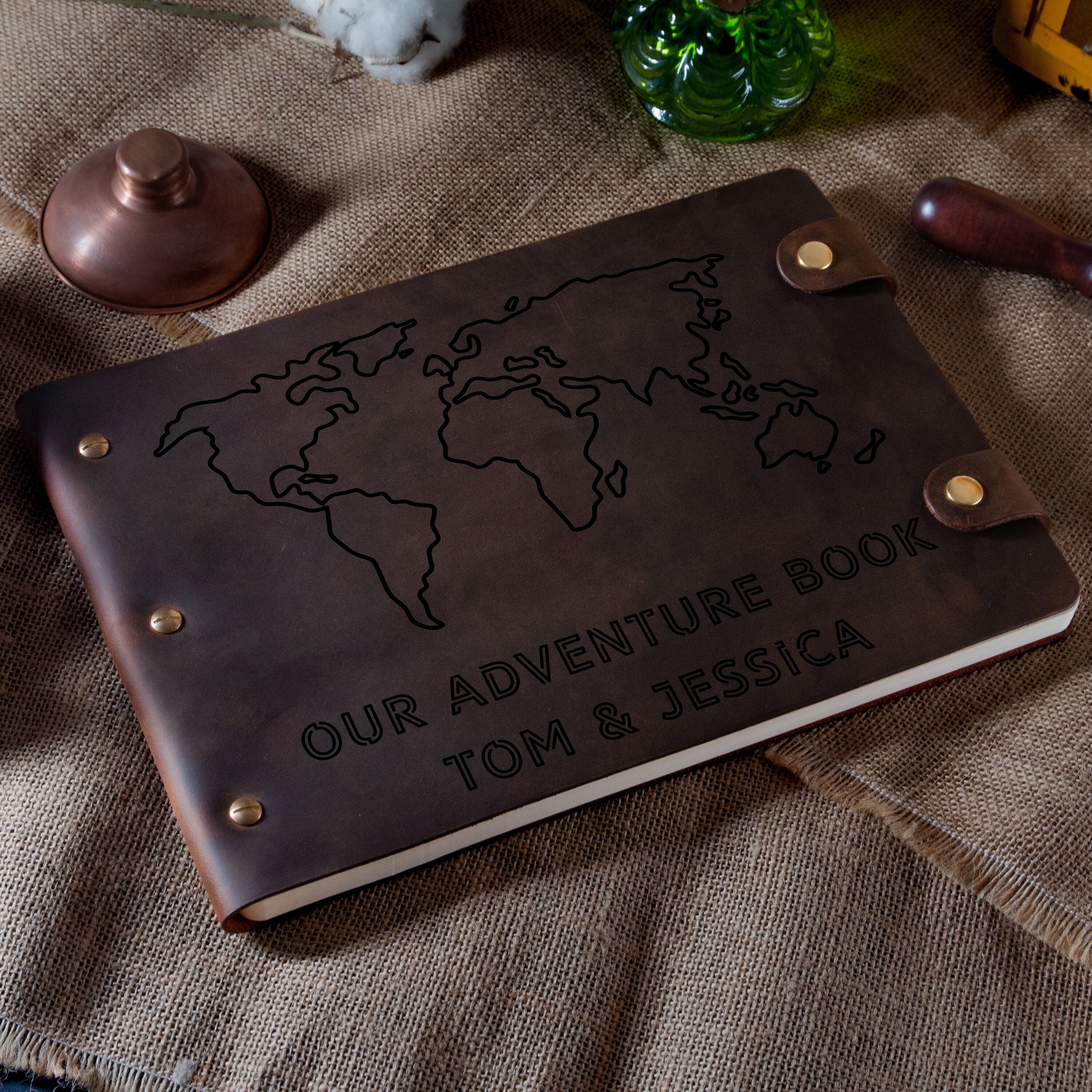 Full Grain Leather Adventure Memory Book for Couple,honeymoon Adventure ...
