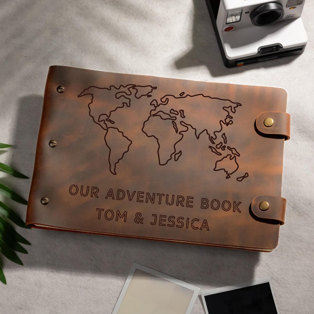 Full Grain Leather Adventure Memory Book for Couple,honeymoon Adventure ...